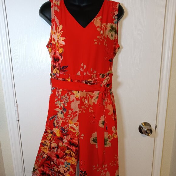 Beige by eci | Pants & Jumpsuits | Beige By Eci Small Red Tropical ...